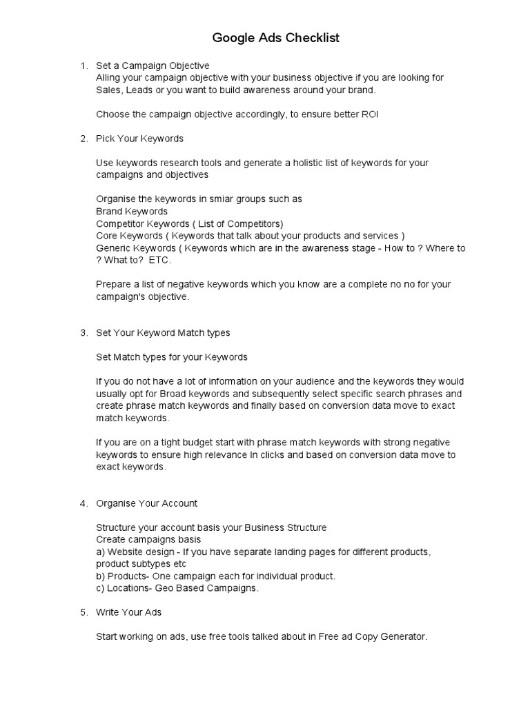 Setting Up a Successful Google Ads Campaign: An 11-Step Checklist for ...