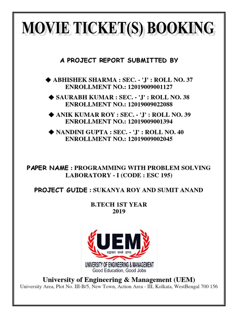 Movie Ticket Booking System Using C | PDF | Operating System | Computer Programming