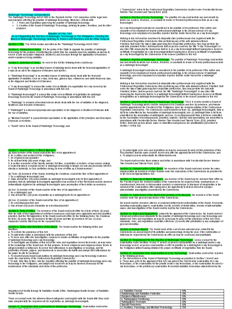PREFINALS Chapter 7 RT 104 | PDF | Radiology | Radiography