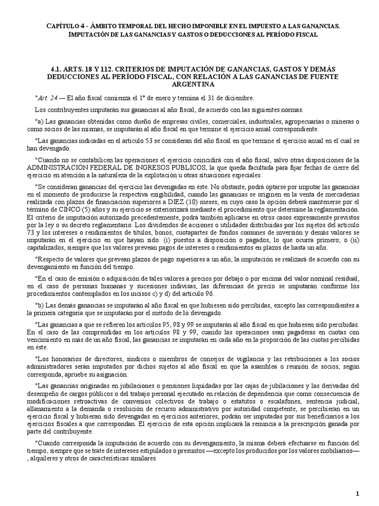 Rajmilovich - Capitulo 4 - Aspecto Temporal | PDF | Impuestos | Contabilidad