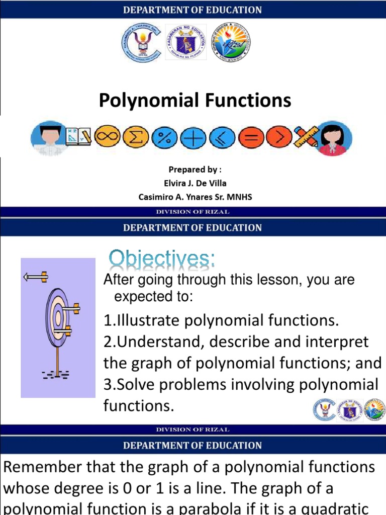 Week 1 Polynomial Functions | Download Free PDF | Zero Of A Function | Polynomial