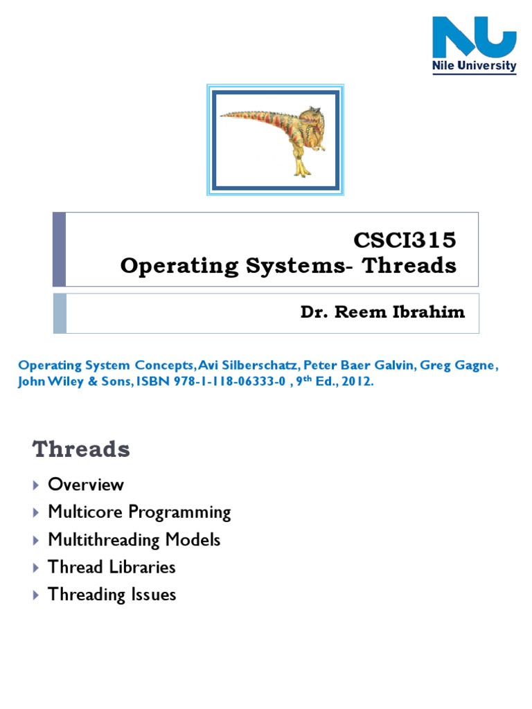 Operating Systems - Ch4 - Mod - Reem | PDF | Multi Core Processor | Thread (Computing)