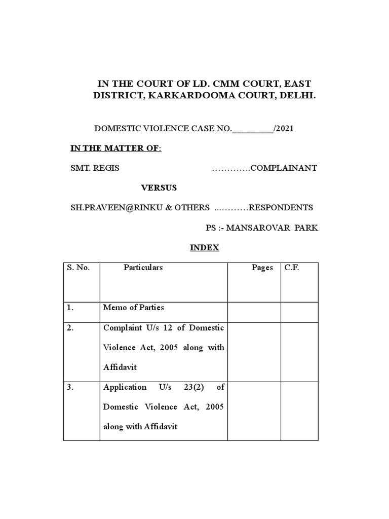 DV Complaint Case | PDF