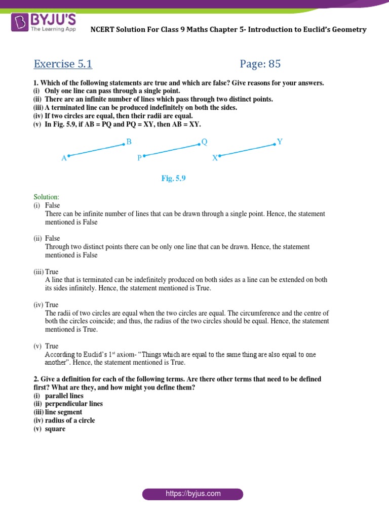 Ncert Sol For Class 9 Maths Chapter 5 PDF | PDF | Line (Geometry ...