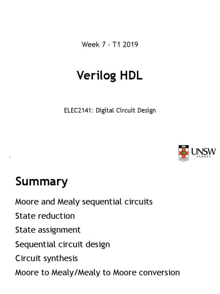 Verilog HDL: Sequential Circuit Design | PDF | Hardware Description Language | Logic Gate