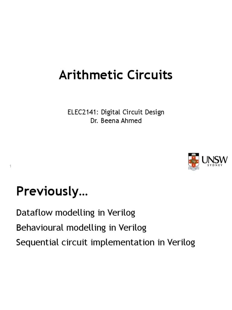 ELEC2141 Arithmetic Circuits | PDF | Subtraction | Computing