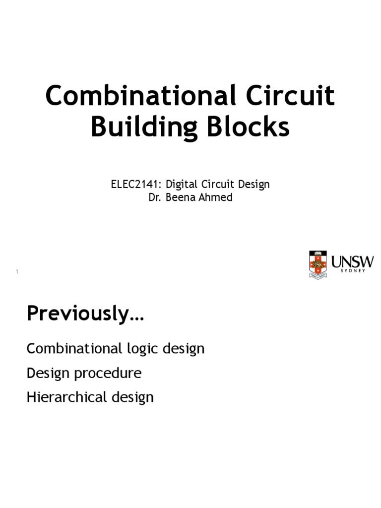 ELEC2141 Combinational circuit building blocks | PDF | Information And Communications Technology ...