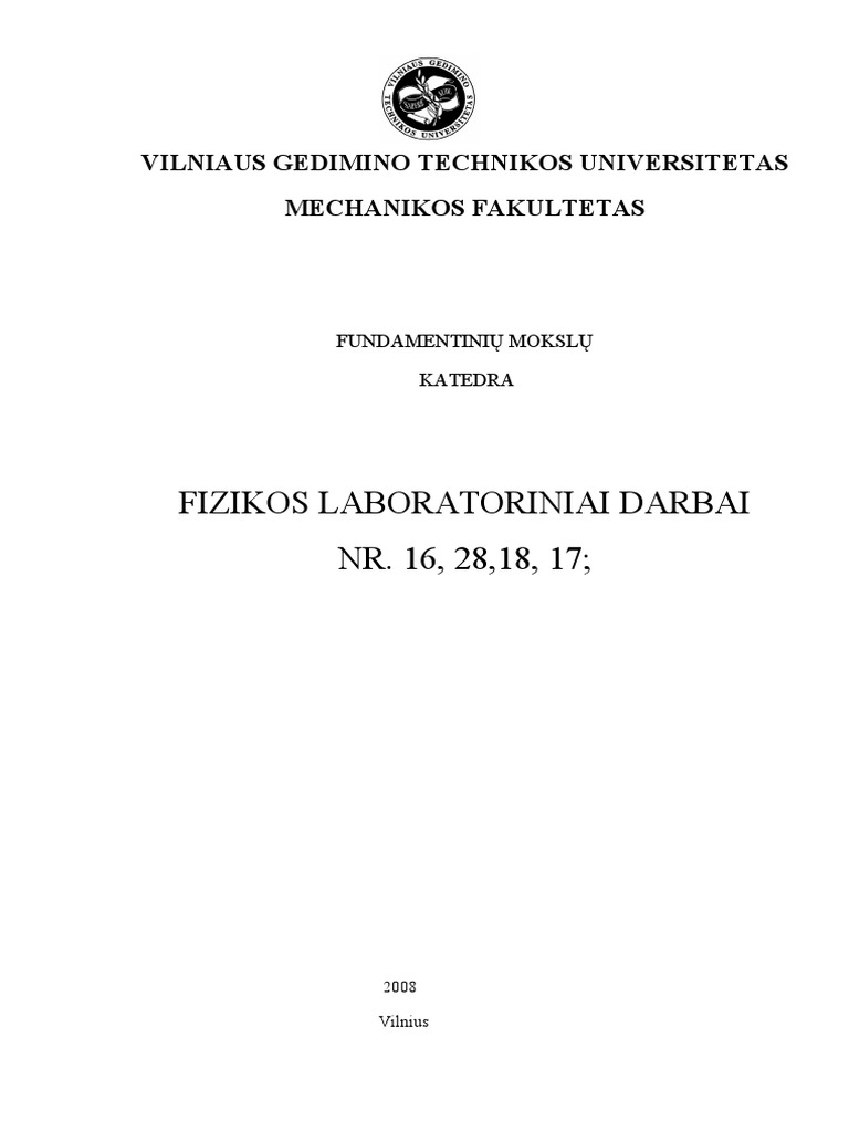 4 Fizikos Laboratoriniai Darbai (5) (Speros - LT) | PDF