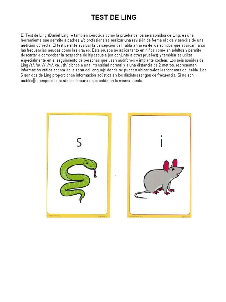 TEST DE LING Con Imagines y Explicaciones | Descargar gratis PDF ...