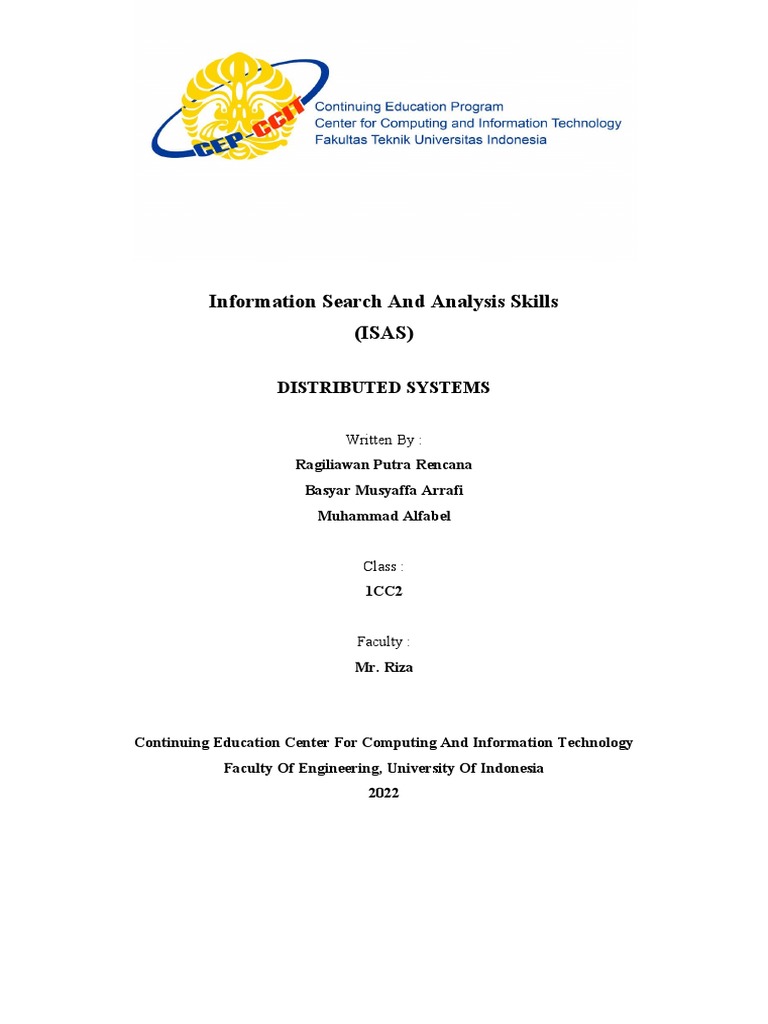 ISAS Distributed Systems Ragiliawan Putra, Muhammad Alfabel, Basyar Arrafi | PDF