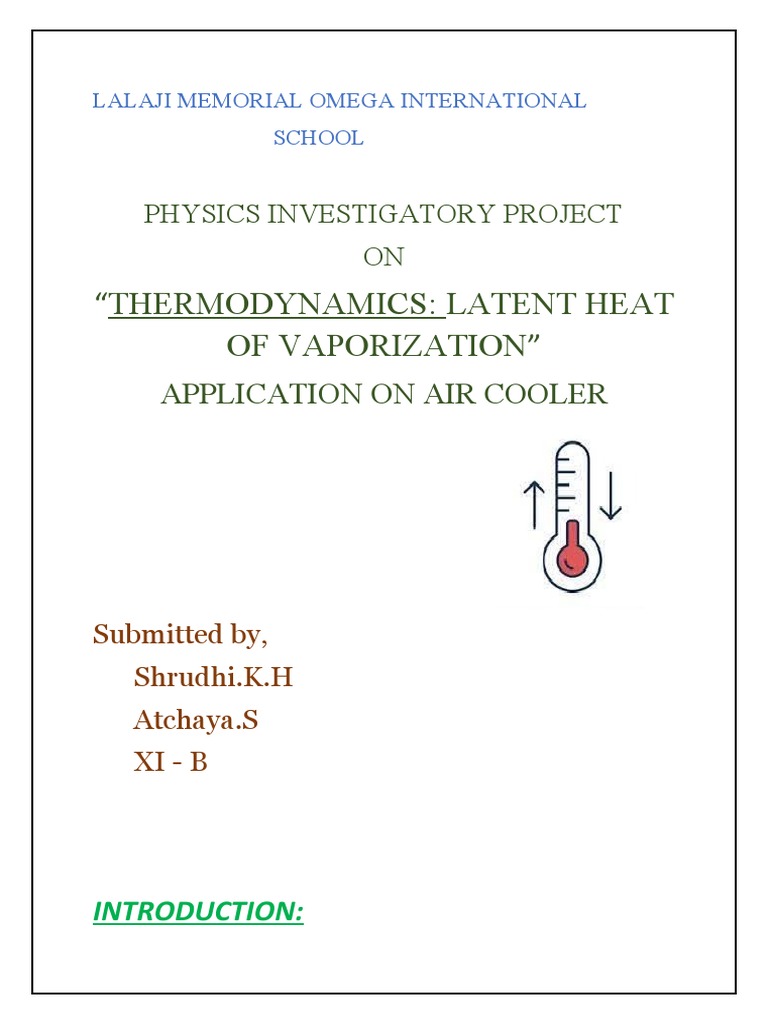 Investigating the Effectiveness of a Homemade Air Cooler Using the ...