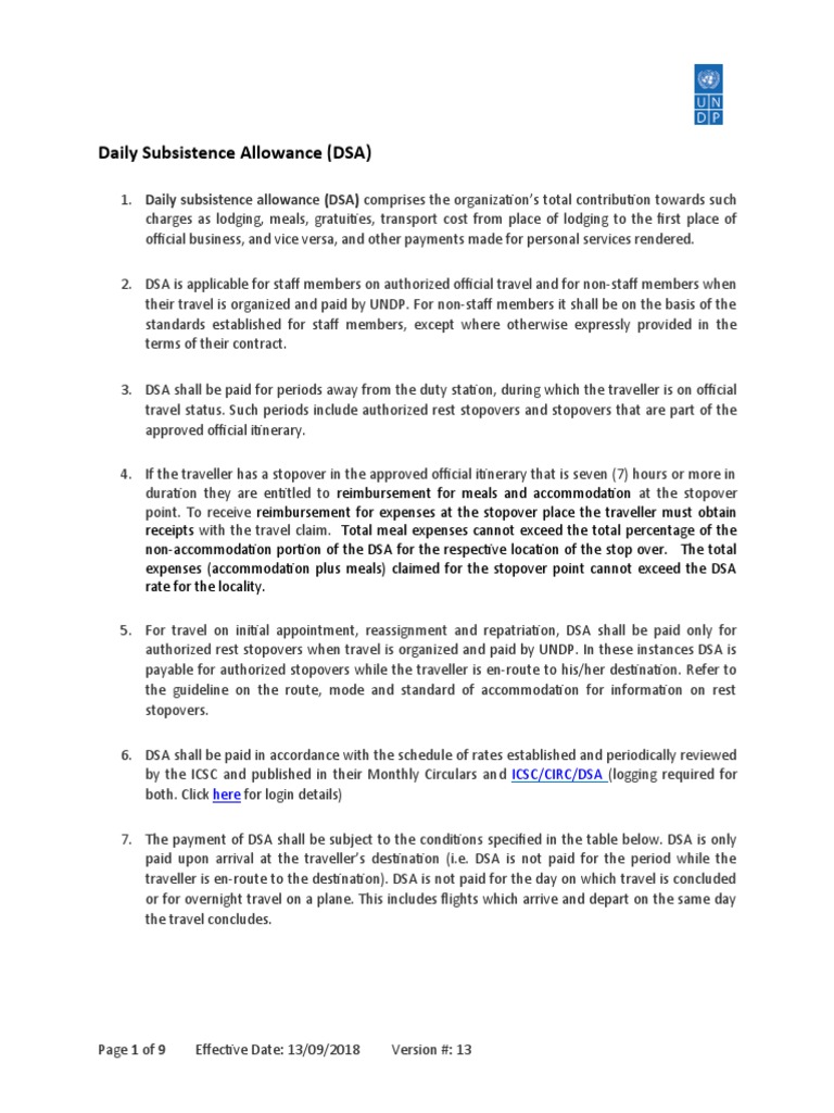 Admin Service_Duty Travel_Daily Subsistence Allowance (DSA) (1) | PDF