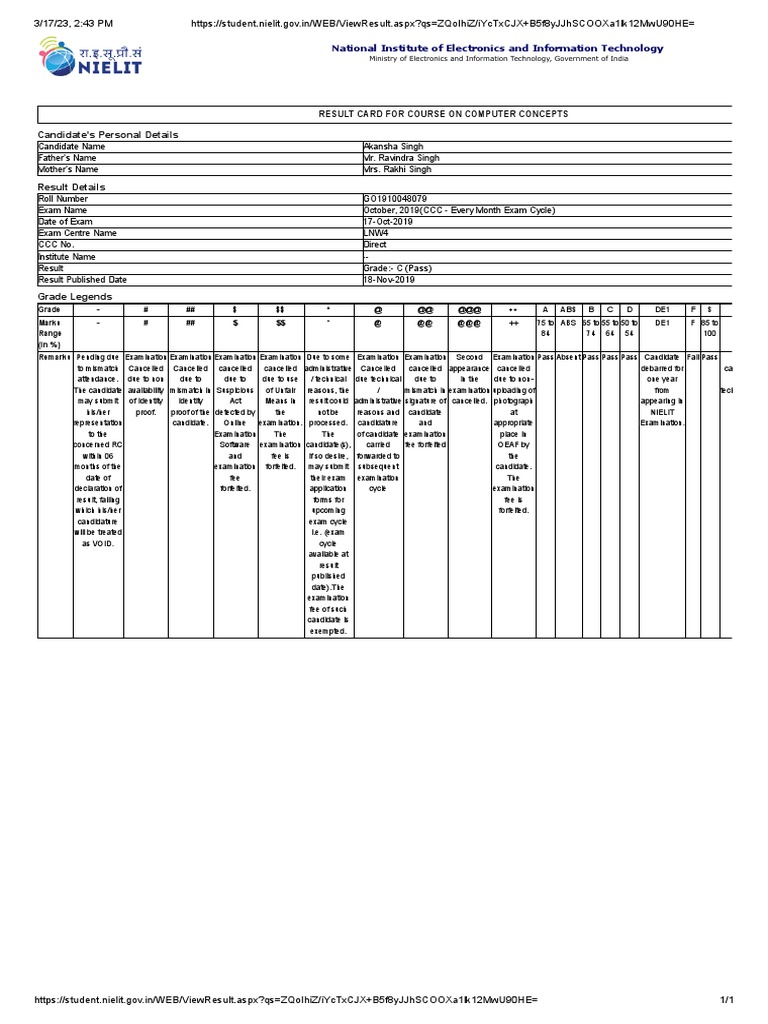 CCC Result | PDF | Computing