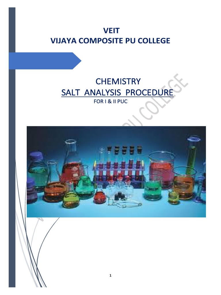 Systematic Qualitative Analysis of Simple Inorganic Salt PDF | PDF ...