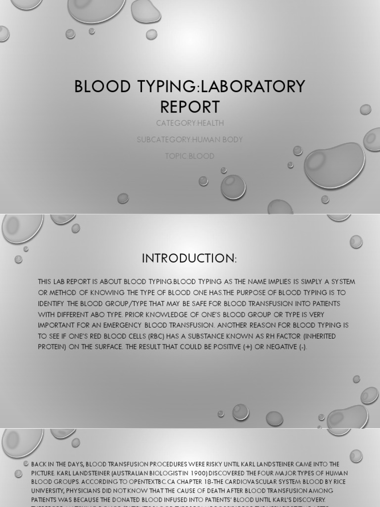 BLOODTYPING lABORATORY REPORT | PDF | Blood Type | Biotechnology