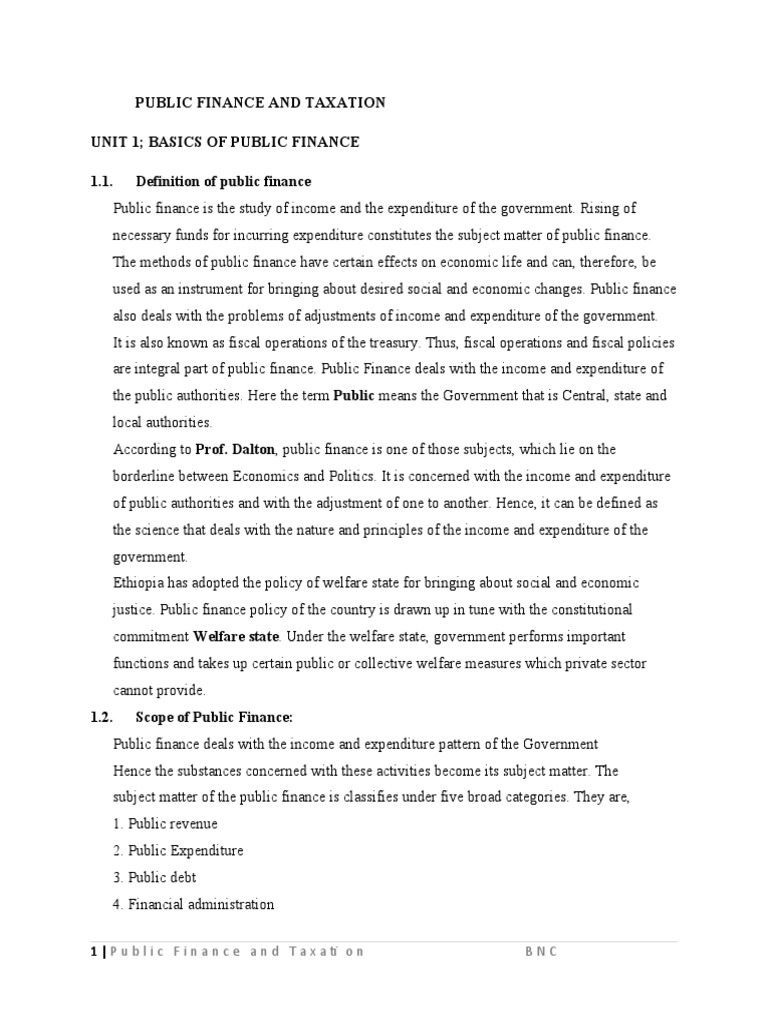 PFT HandOut | PDF | Public Finance | Fiscal Policy