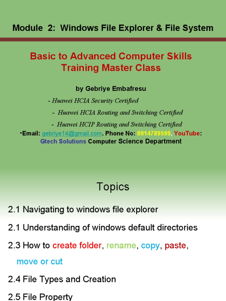 Module 2 Windows File Explorer And File System Pdf Computer File Directory Computing 9555