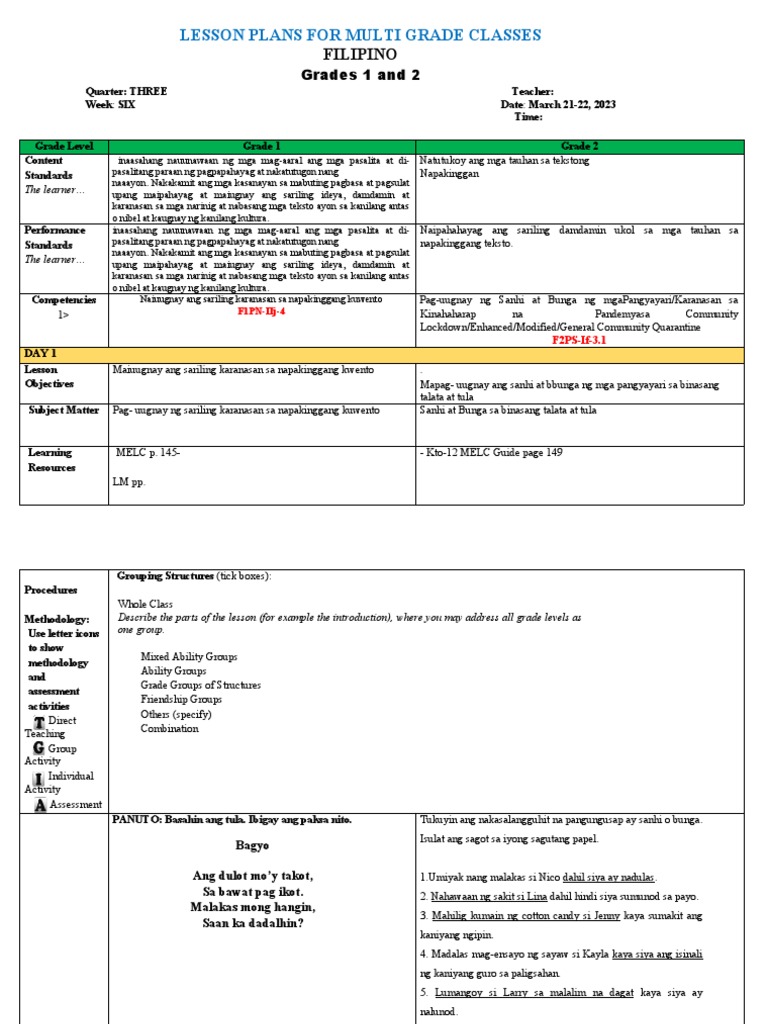 DLP Q3 W6 DAY 1 FILIPINO Final | PDF