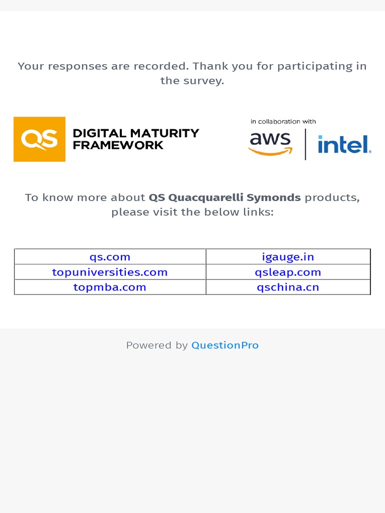 SRMIST - Digital Maturity Framework - Student Survey - Enterprise Survey Software QuestionPro ...