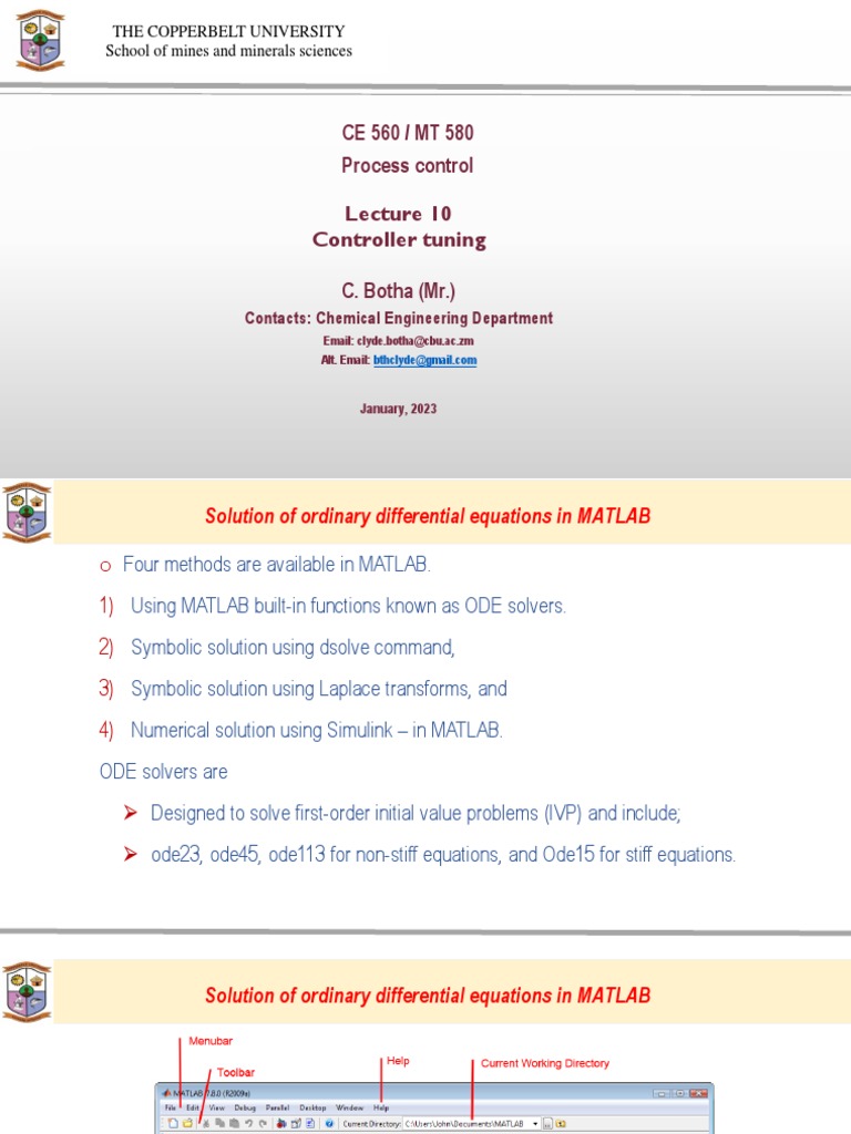 Process Control-Lecture 09 | PDF | Ordinary Differential Equation ...