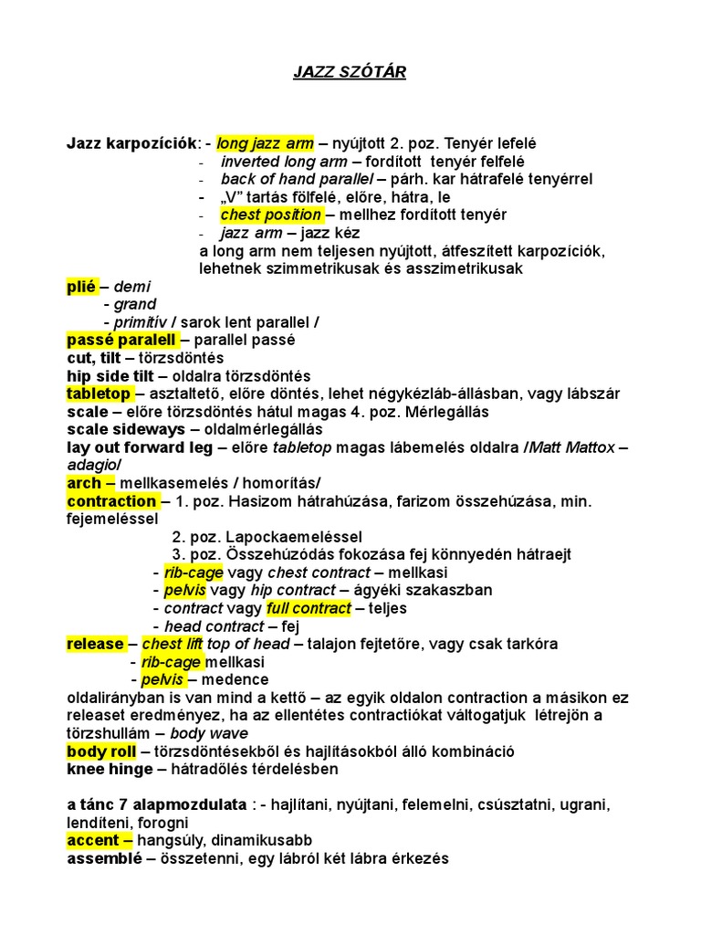 Jazz-Szótár-2 Odt | PDF