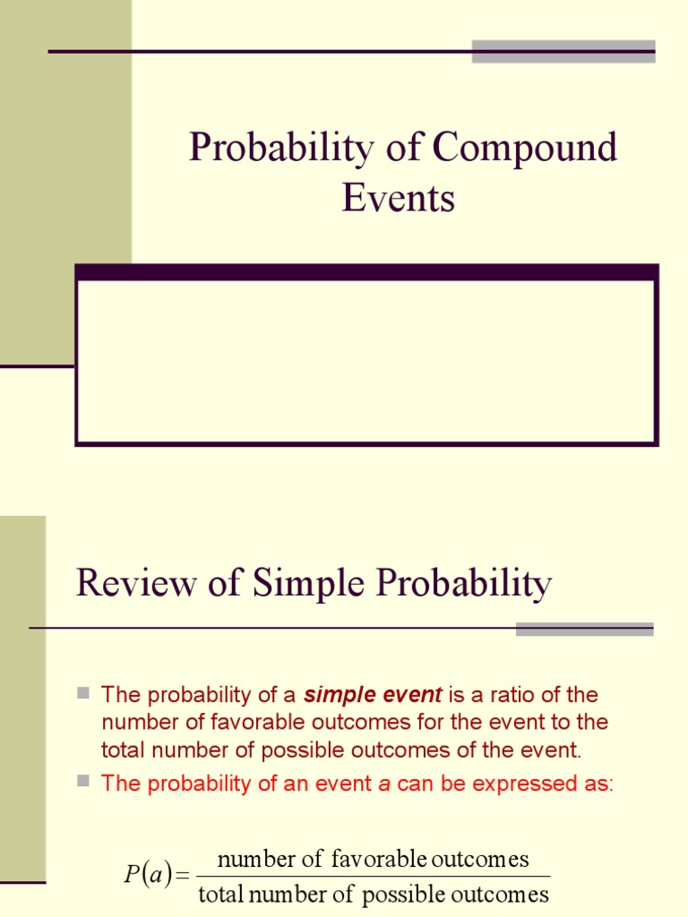 Probability of Compound Events 1 | PDF | Probability | Mathematics
