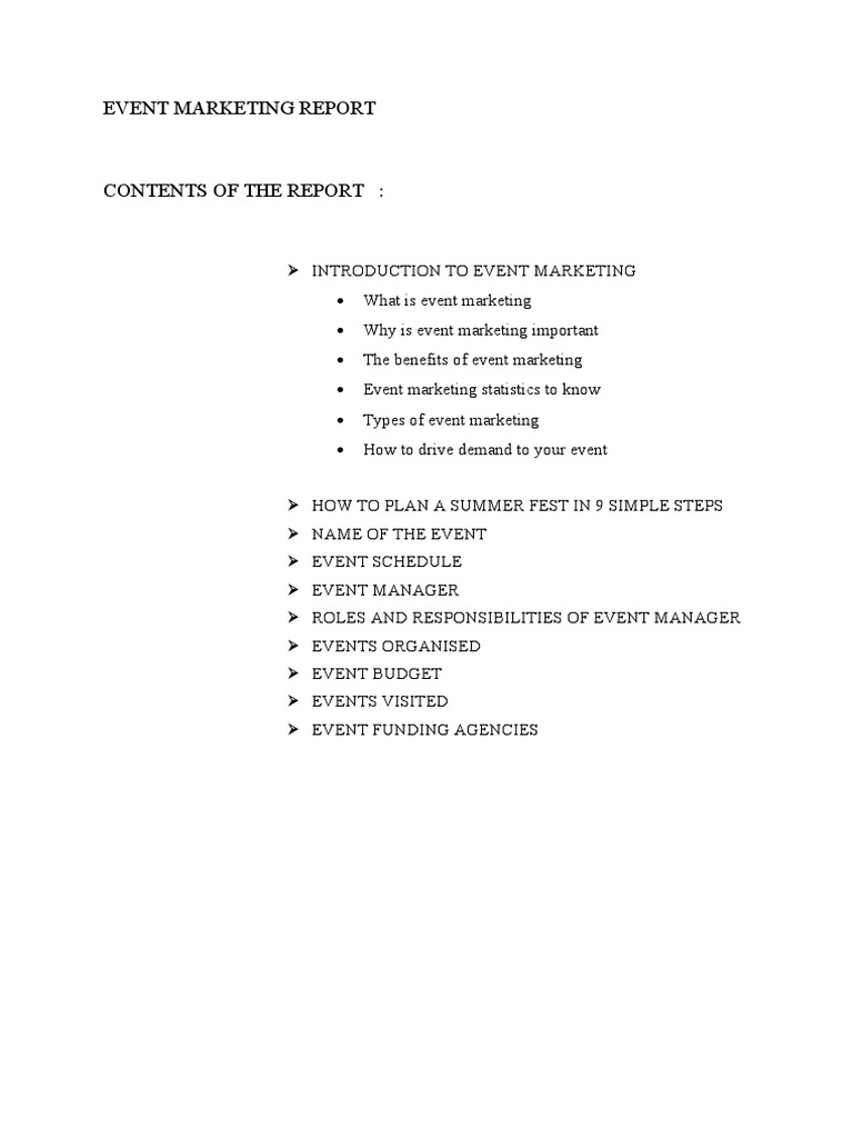 sailesh v event marketing report | PDF | Web Conferencing | Marketing