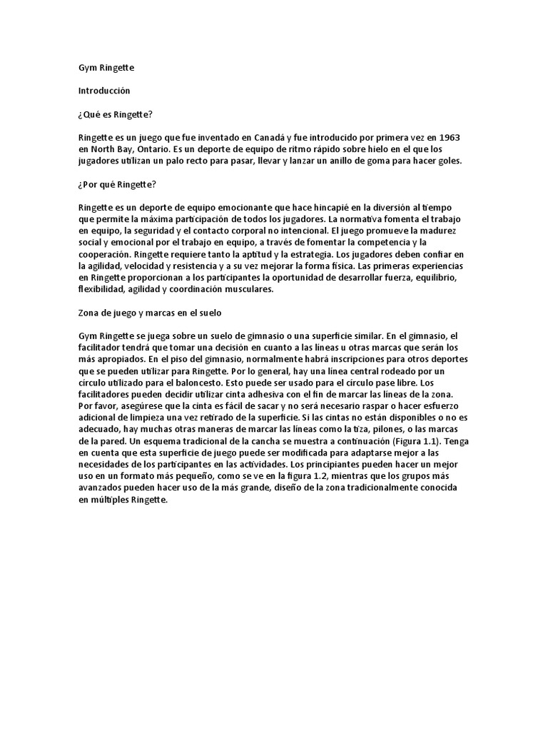 Gym Ringette | PDF | Deportes y actividades al aire libre | Juegos y ...