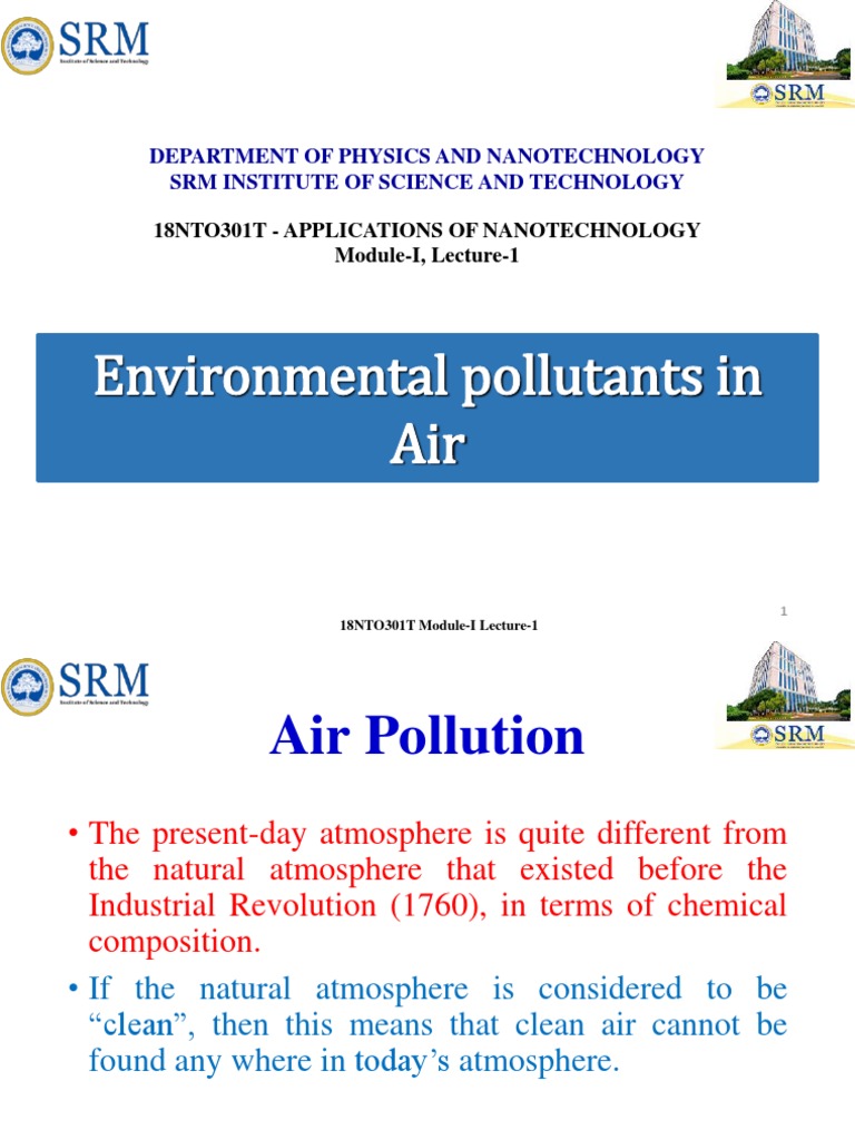 Environmental Pollutants in Air: Department of Physics and ...