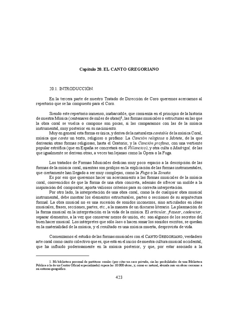 Canto Gregoriano: Raíces y Repertorio | PDF | Clave | Ritmo