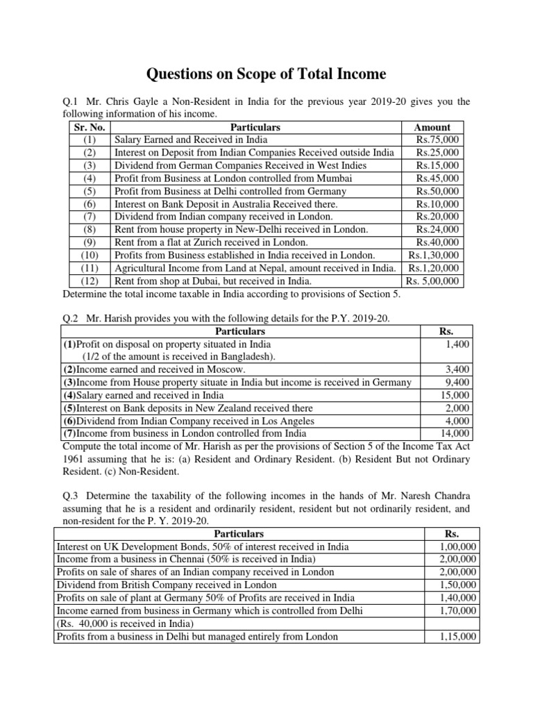 Scope of Total Income | PDF