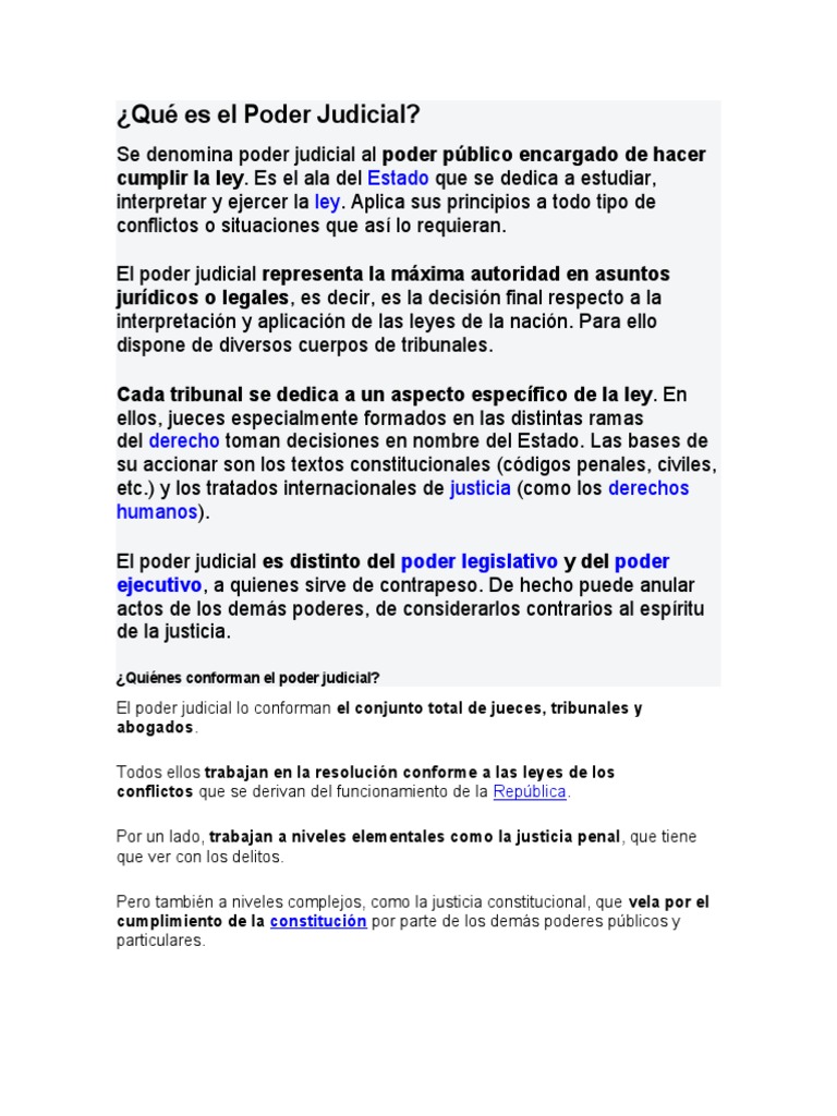 Estructura y Funciones del Poder Judicial | PDF | Judicaturas ...