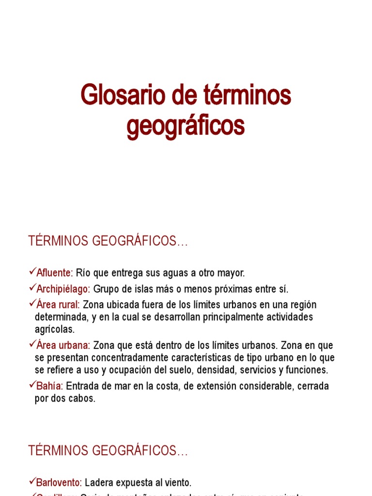 Terminos Geograficos | PDF | Río | Mar