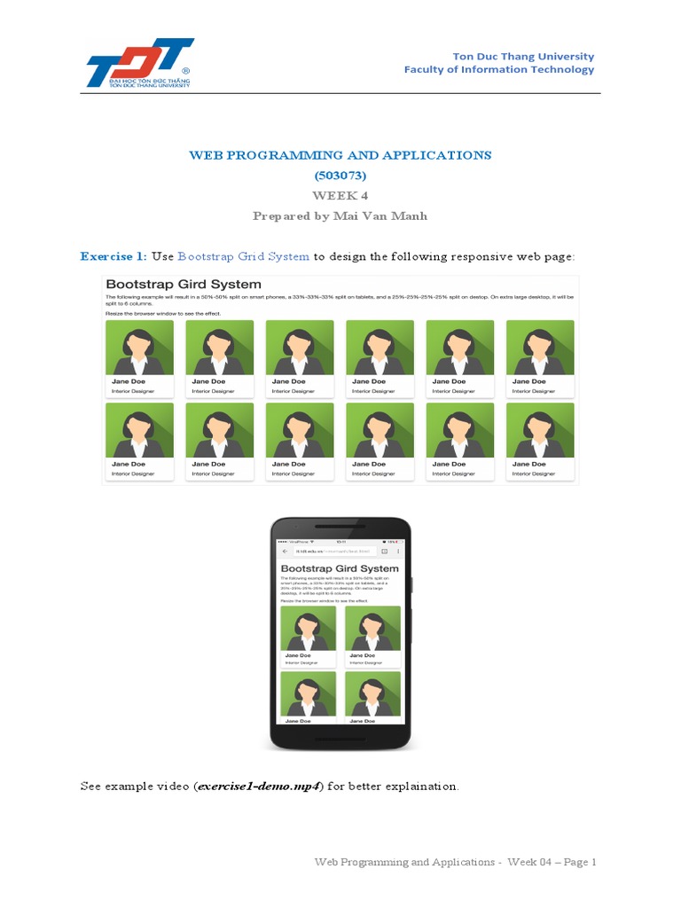 Lab 04 | PDF | Bootstrap (Front End Framework) | World Wide Web