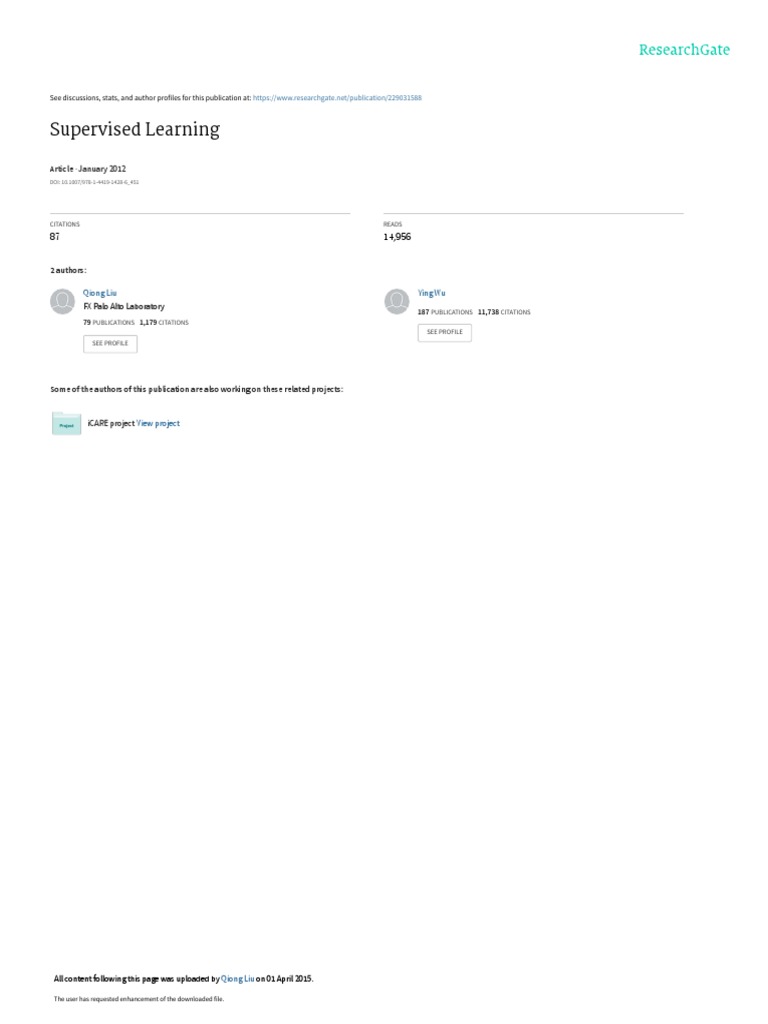 Supervised Learning | PDF | Machine Learning | Cognitive Science