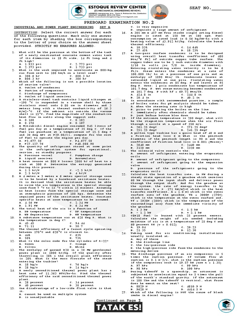 Preboards 2-Pipe | PDF | Heat | Diesel Engine