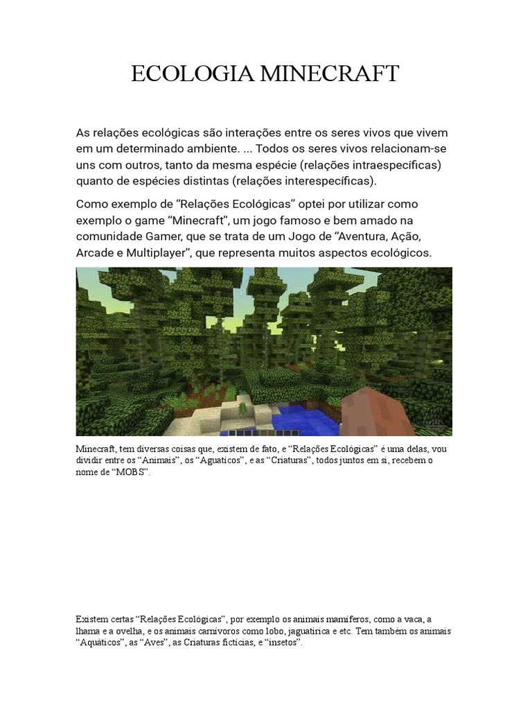 Ecologia Minecraft | PDF