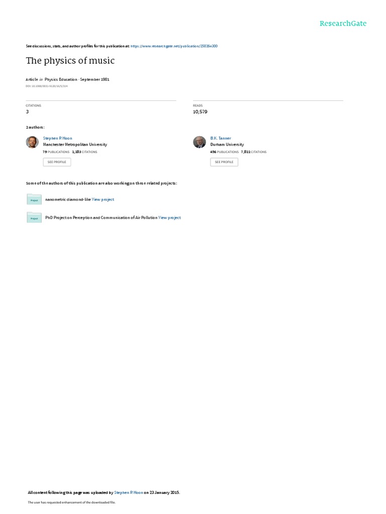 The Physics of Music | PDF | Pitch (Music) | Scale (Music)
