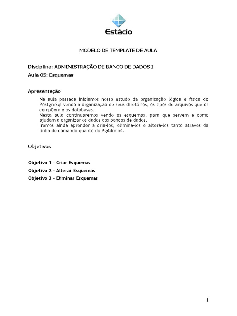 Gerenciamento de Esquemas no PostgreSQL | PDF | Bancos de dados | Postgre SQL