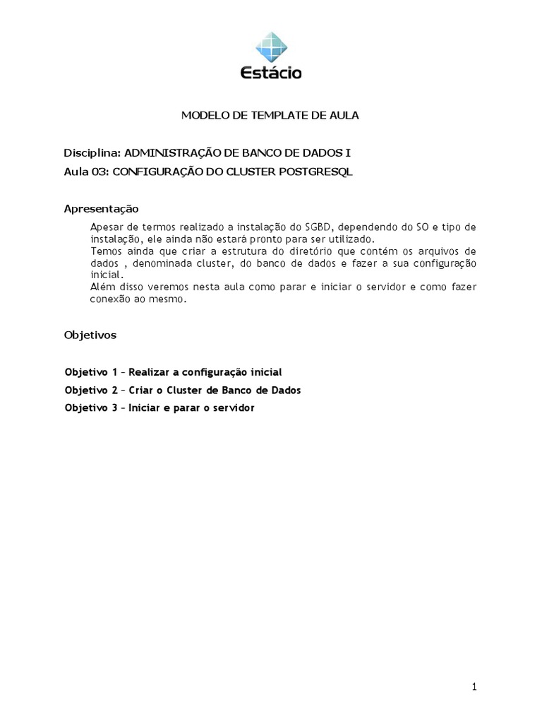 Configurando Cluster PostgreSQL | PDF | Postgre SQL | Bancos de dados