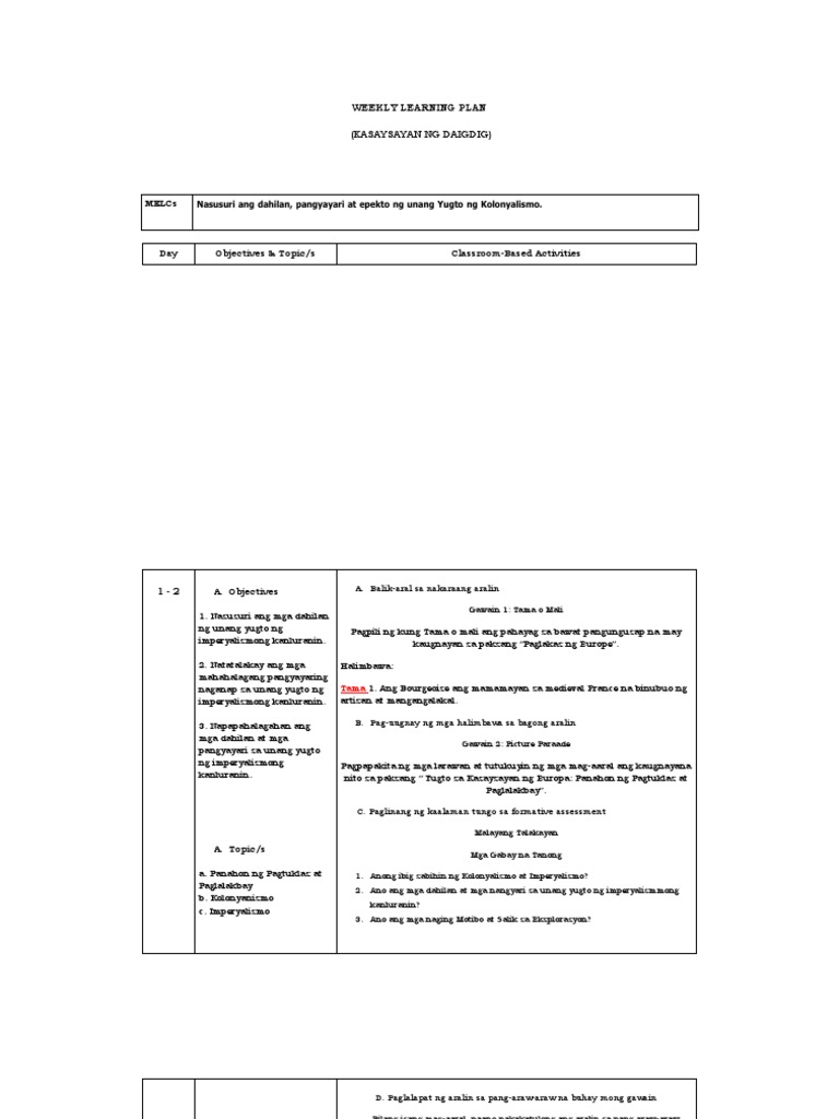 Sample Lesson Plan 2 | PDF