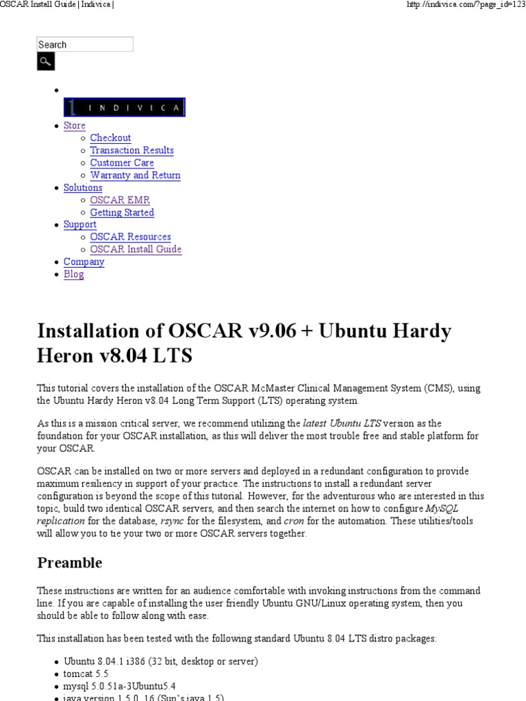 OSCAR Install Guide - Indivica - 2 | PDF | Ubuntu (Operating System ...