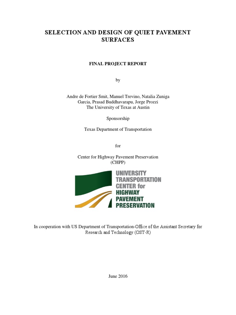 Quiet Pavement Design Guide | PDF | Road Surface | Noise