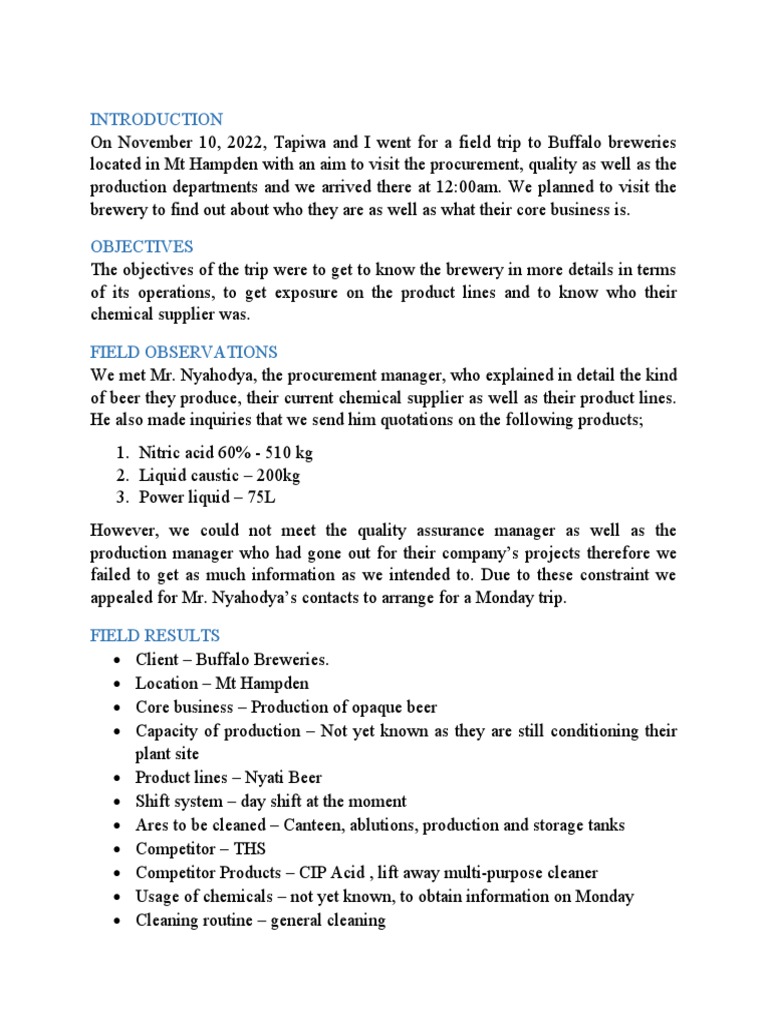 Field Trip Report | PDF