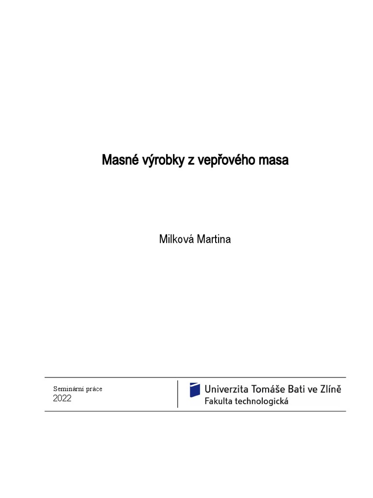 Milková - Martina - A1AP1 - Výrobky Z Vepřového Masa | PDF