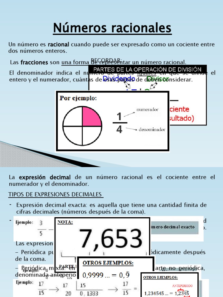 Numeros Racionales | PDF | Número racional | Objetos matemáticos