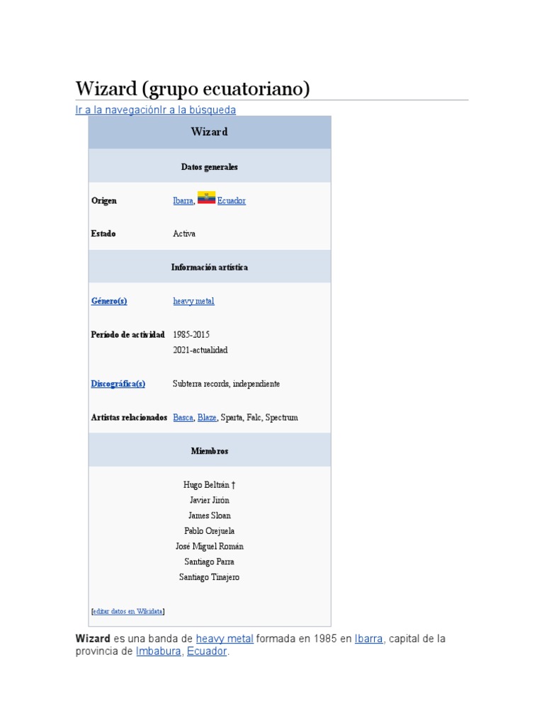 Wizard | PDF | Wikipedia | Ecuador