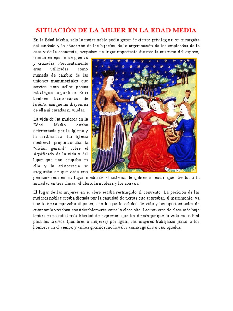 Situación de La Mujer en La Edad Media | PDF