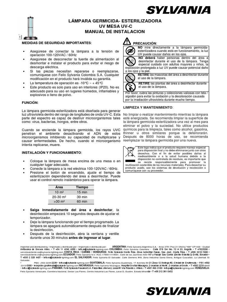 Manual Lampara Uv PDF | PDF | Ultravioleta