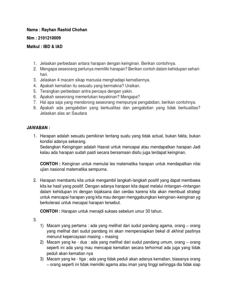 Tugas Ibd & Iad Rayhan Rashid Chohan | PDF